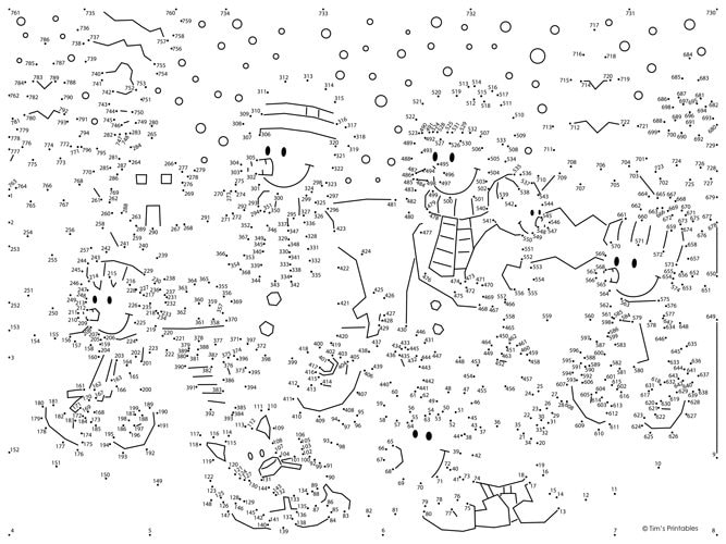 Snowman Family Dot-to-dot / Connect the Dots - Etsy