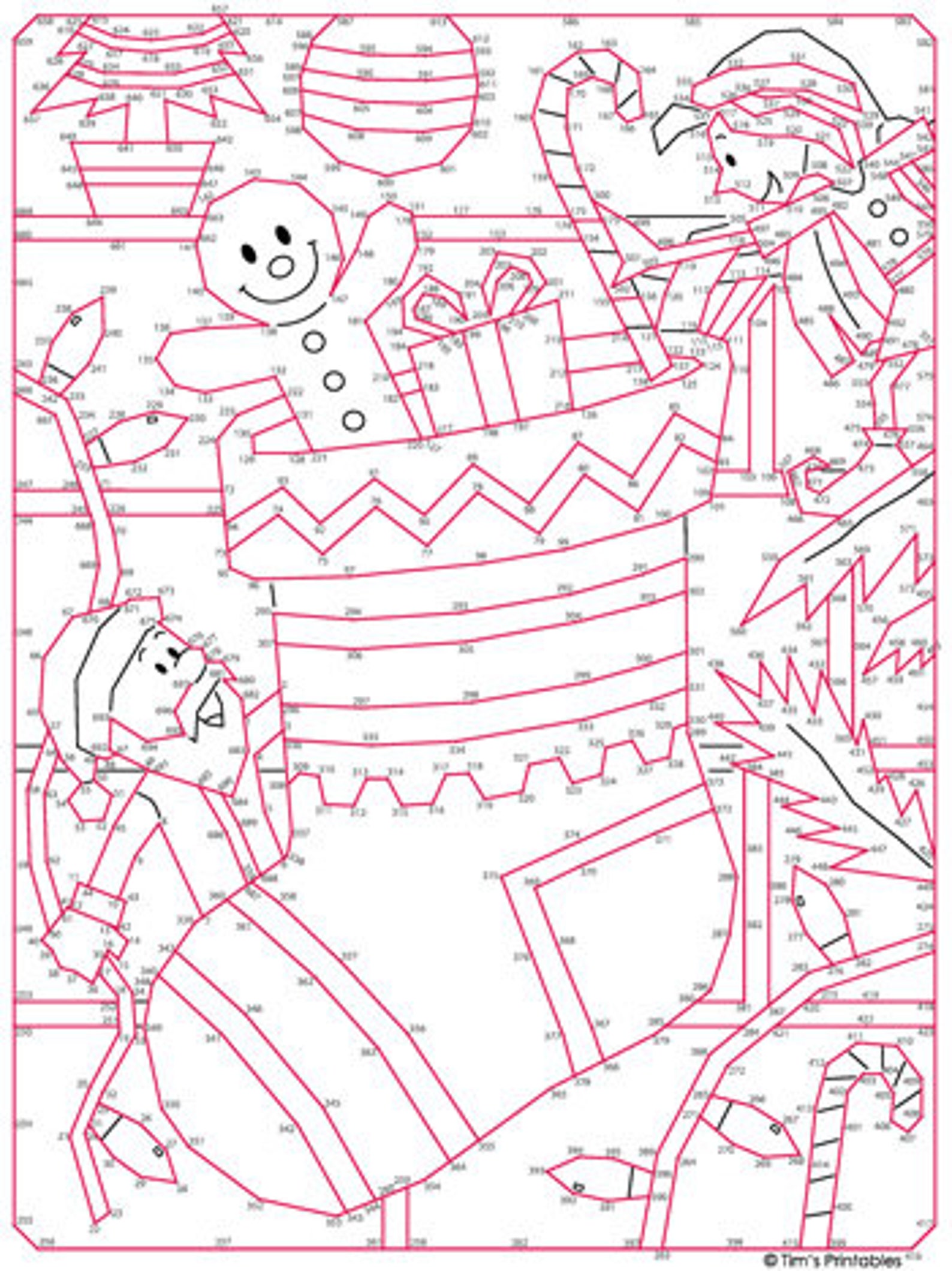 Christmas Stocking Extreme Difficulty Dot-to-dot / Connect the Dots PDF ...