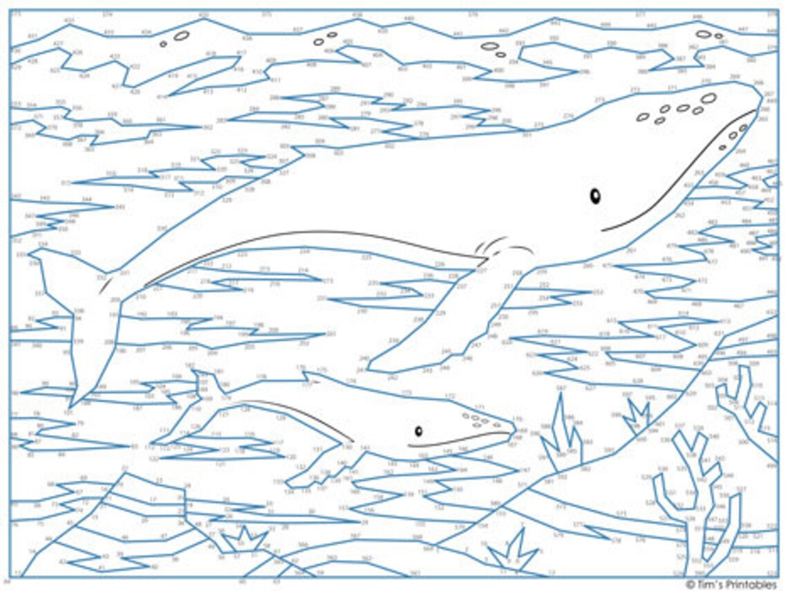 Humpback Whale Extreme Difficulty Dot-to-dot / Connect the Dots PDF - Etsy