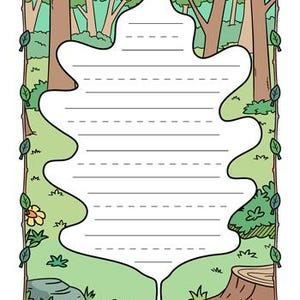 Oak Leaf Writing Paper Templates - Etsy