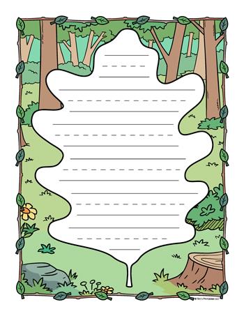 Oak Leaf Writing Paper Templates - Etsy