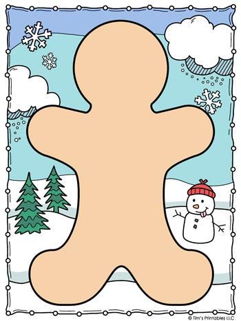 Gingerbread Man Writing Paper Templates - Etsy