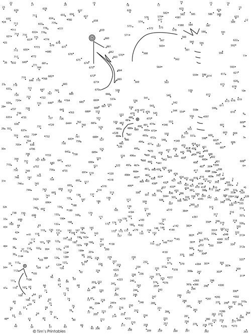 Flamingo Dot-to-dot / Connect the Dots 780 Dots - Etsy