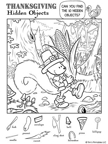 Thanksgiving Hidden Objects Puzzle PDF - Etsy