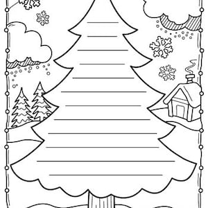 Christmas Tree Writing Paper Templates - Etsy