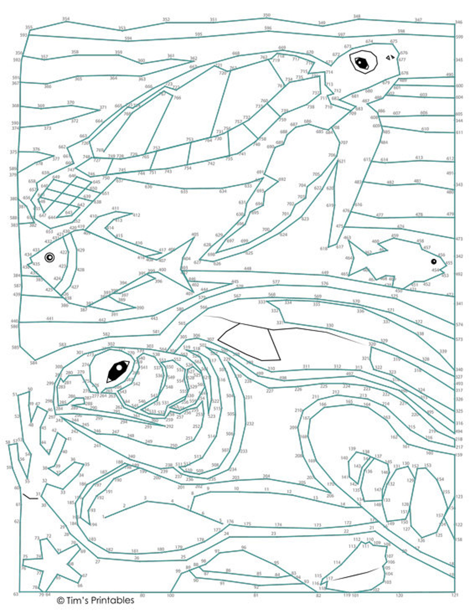 Sea Turtle Dot-to-dot / Connect the Dots PDF - Etsy