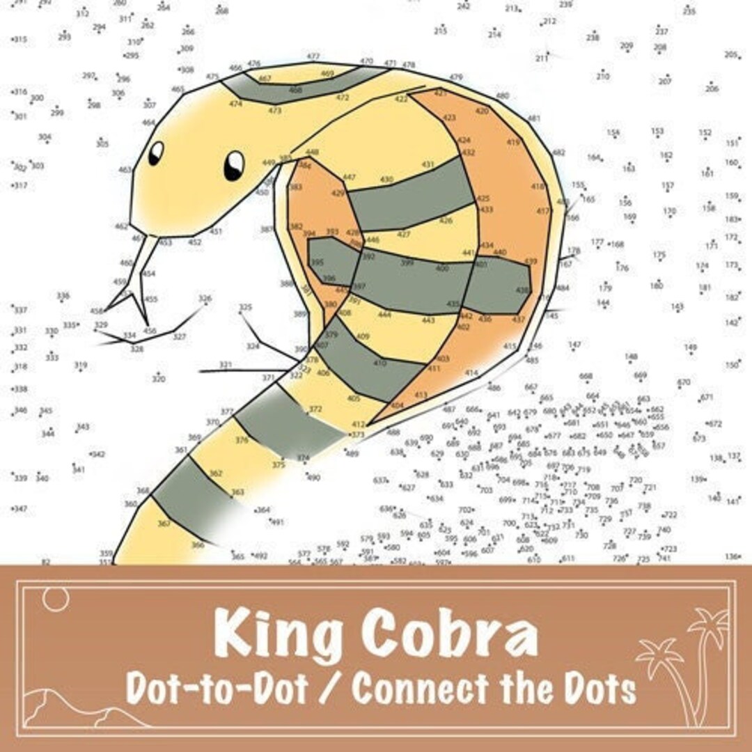 King Cobra Dot-to-dot / Connect the Dots PDF - 744 Dots - Etsy