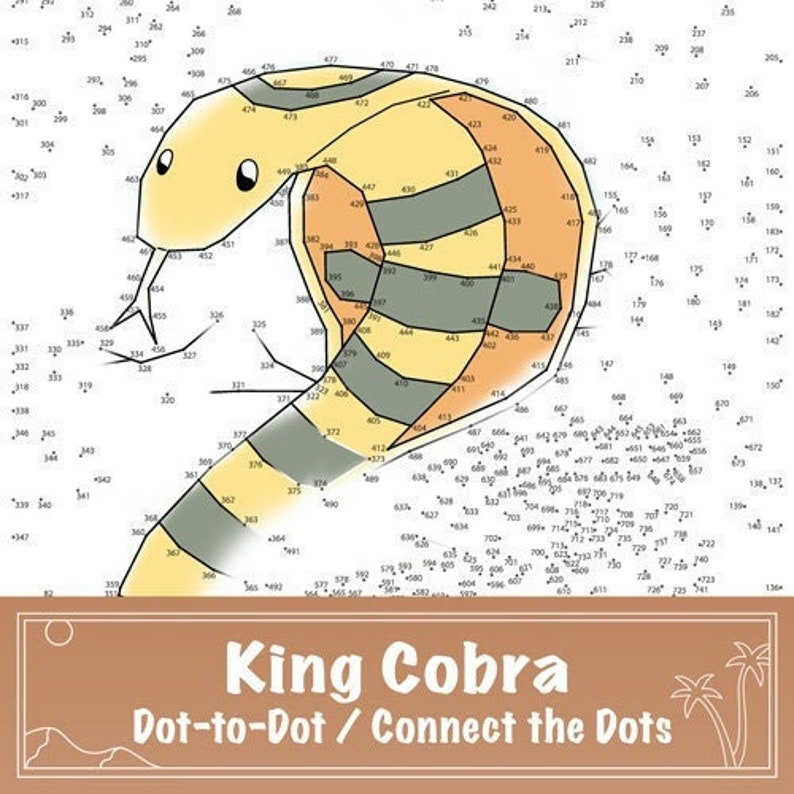 King Cobra Dot-to-dot / Connect the Dots PDF 744 Dots - Etsy Hong Kong