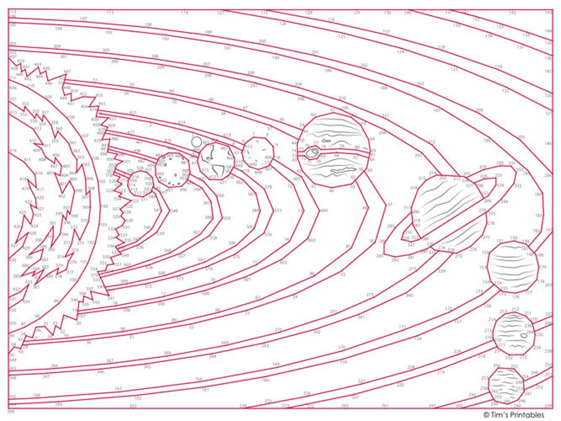 Solar System Dot-to-dot / Connect the Dots PDF 616 Dots - Etsy Israel