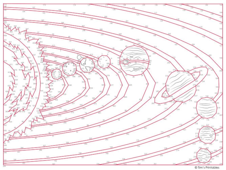 Solar System Dot-to-dot / Connect the Dots PDF - 616 Dots - Etsy Canada