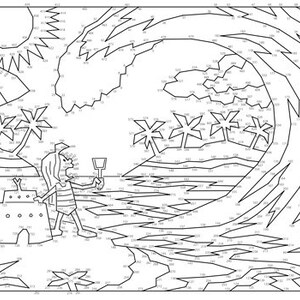 Beach Vacation Dot-to-dot / Connect the Dots PDF - 784 Dots - Etsy