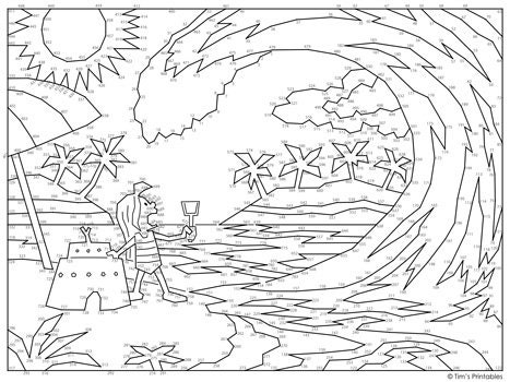 Beach Vacation Dot-to-dot / Connect the Dots PDF - 784 Dots - Etsy