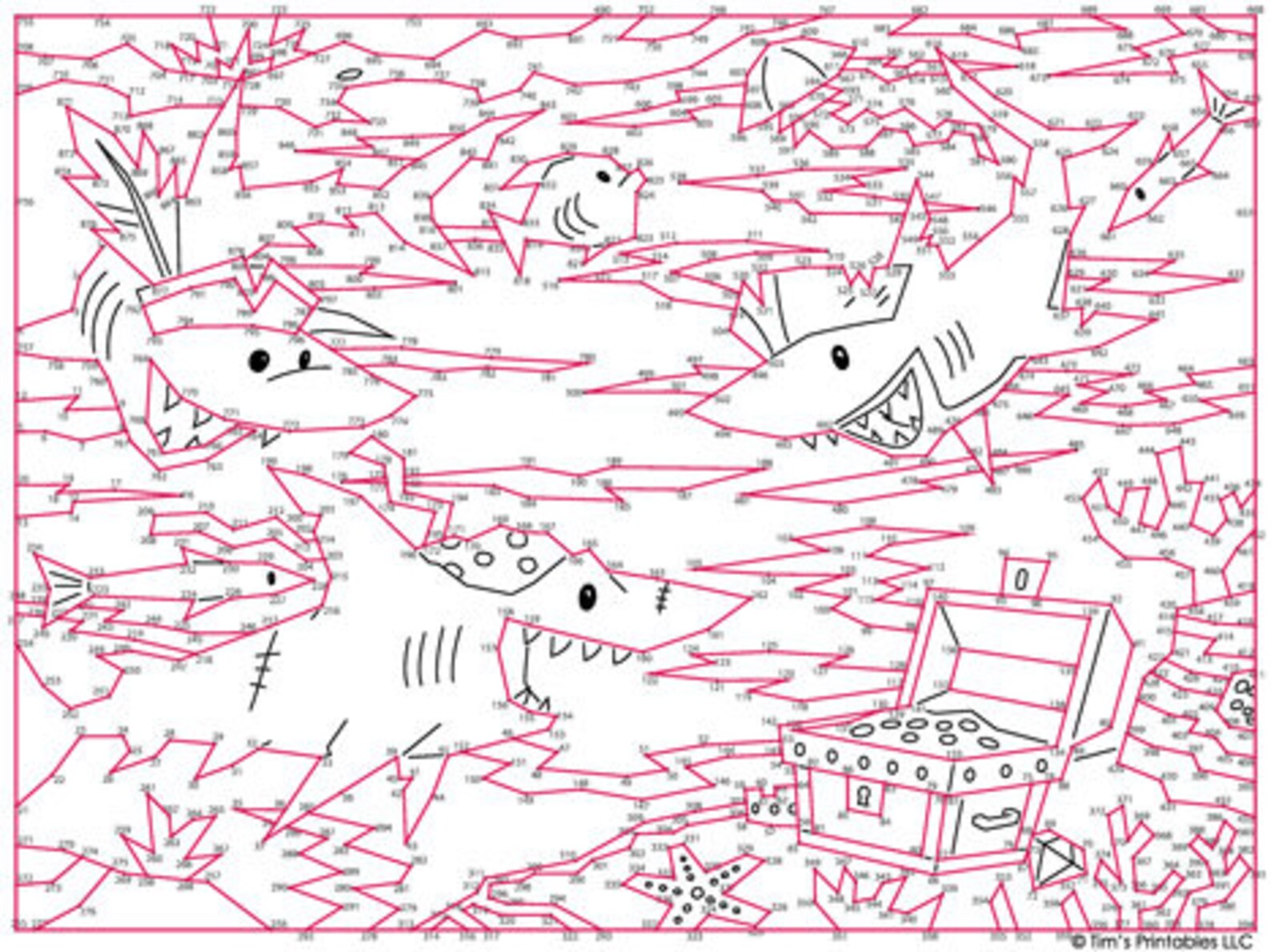 Pirate Shark Extreme Difficulty Dot-to-dot / Connect the Dots PDF - Etsy