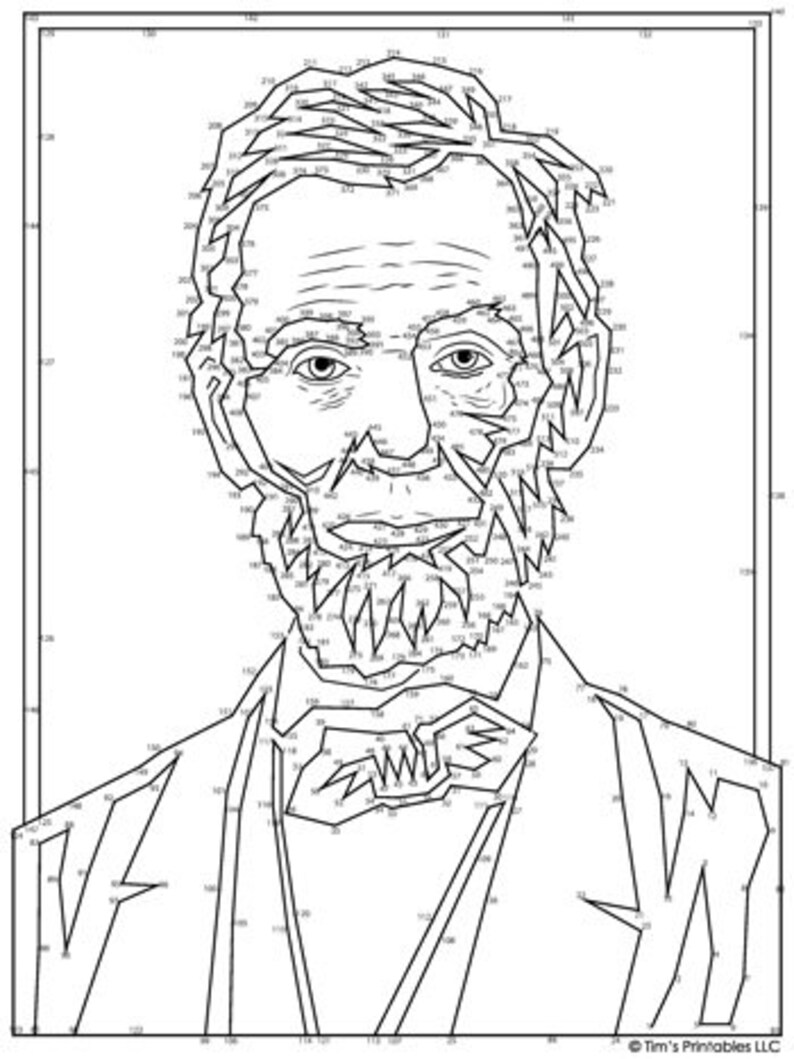 Abraham Lincoln Extreme Difficulty Dot-to-dot / Connect the Dots PDF - Etsy
