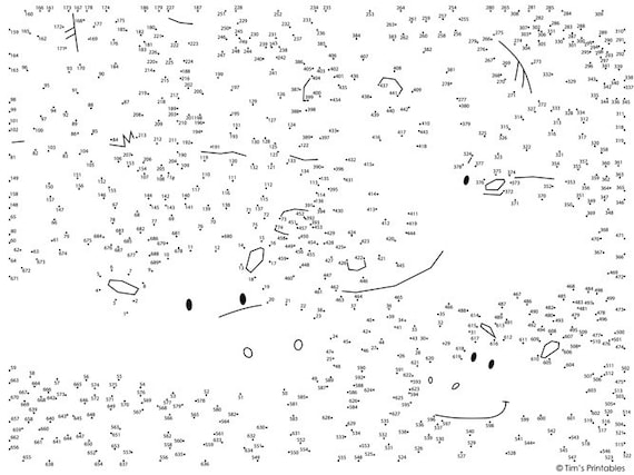 Hippopotamus Dot-to-dot / Connect the Dots PDF 689 Dots - Etsy New Zealand