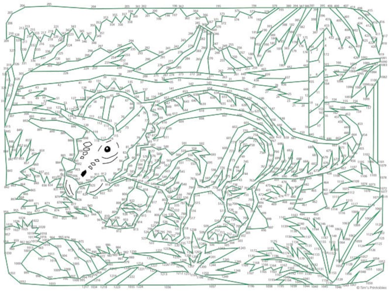 Triceratops Dot-to-dot / Connect the Dots - 1250 Dots - Etsy