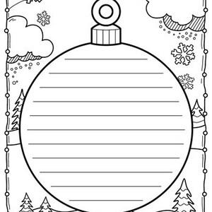 Christmas Ornament Writing Paper Template PDF - Etsy