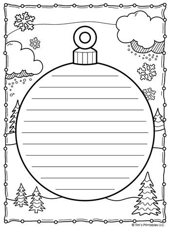 Christmas Ornament Writing Paper Template PDF - Etsy