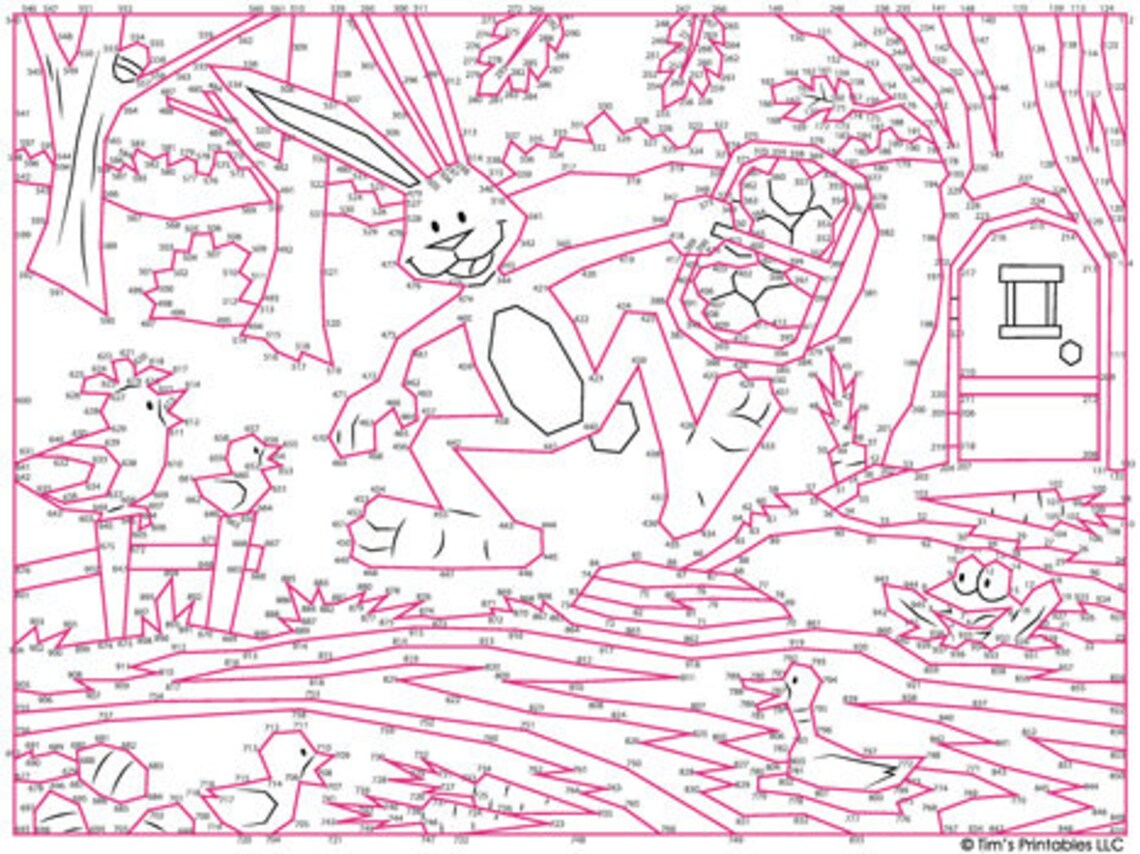 Easter Bunny Extreme Difficulty Dot-to-dot / Connect the Dots PDF - Etsy