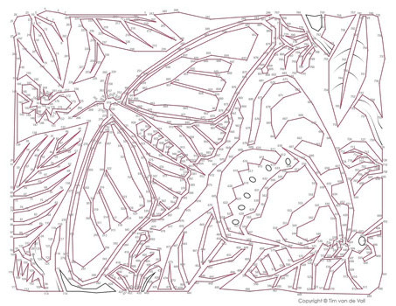 Butterfly Extreme Difficulty Dot-to-dot / Connect the Dots PDF - 979 ...