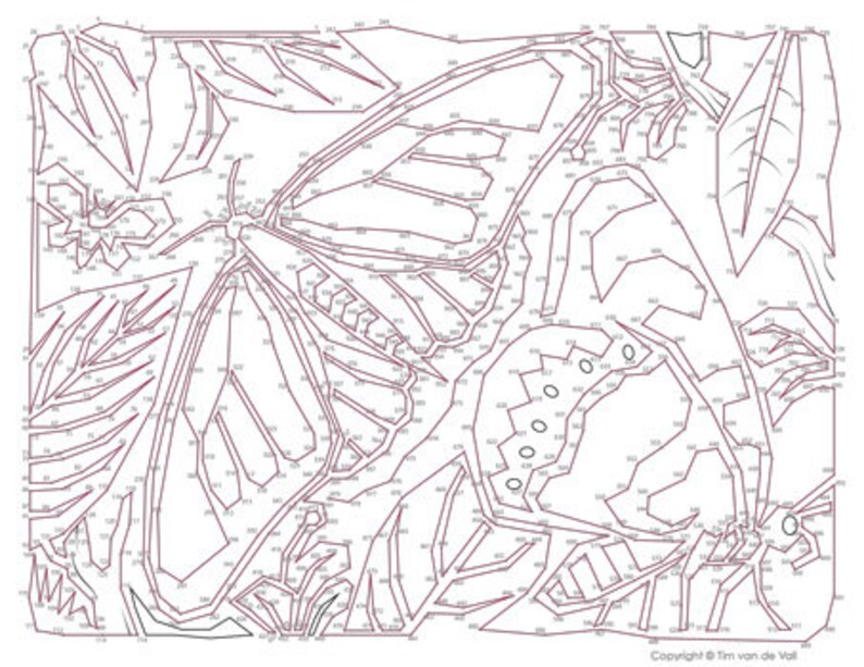 Butterfly Extreme Difficulty Dot-to-dot / Connect the Dots PDF - 979 ...