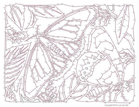 Butterfly Extreme Difficulty Dot-to-dot / Connect the Dots PDF - 979 ...