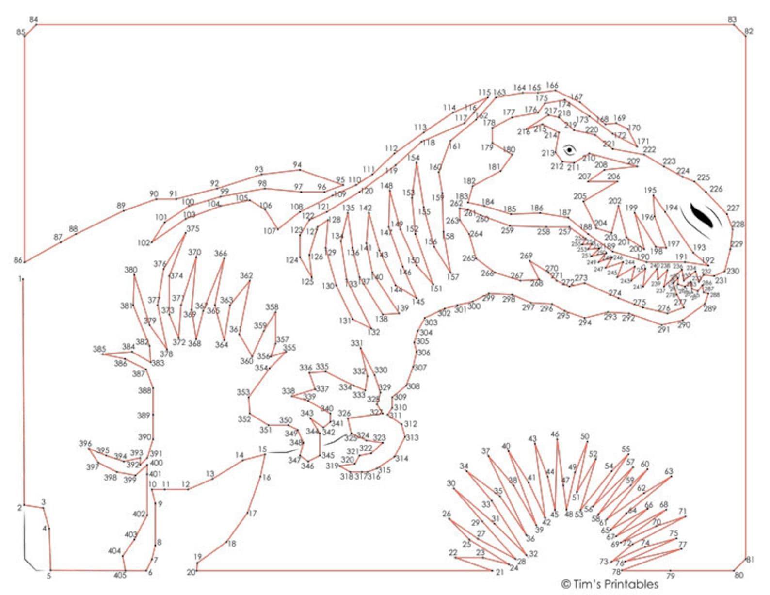 Dinosaur Dot-to-dot / Connect the Dots PDF - Etsy