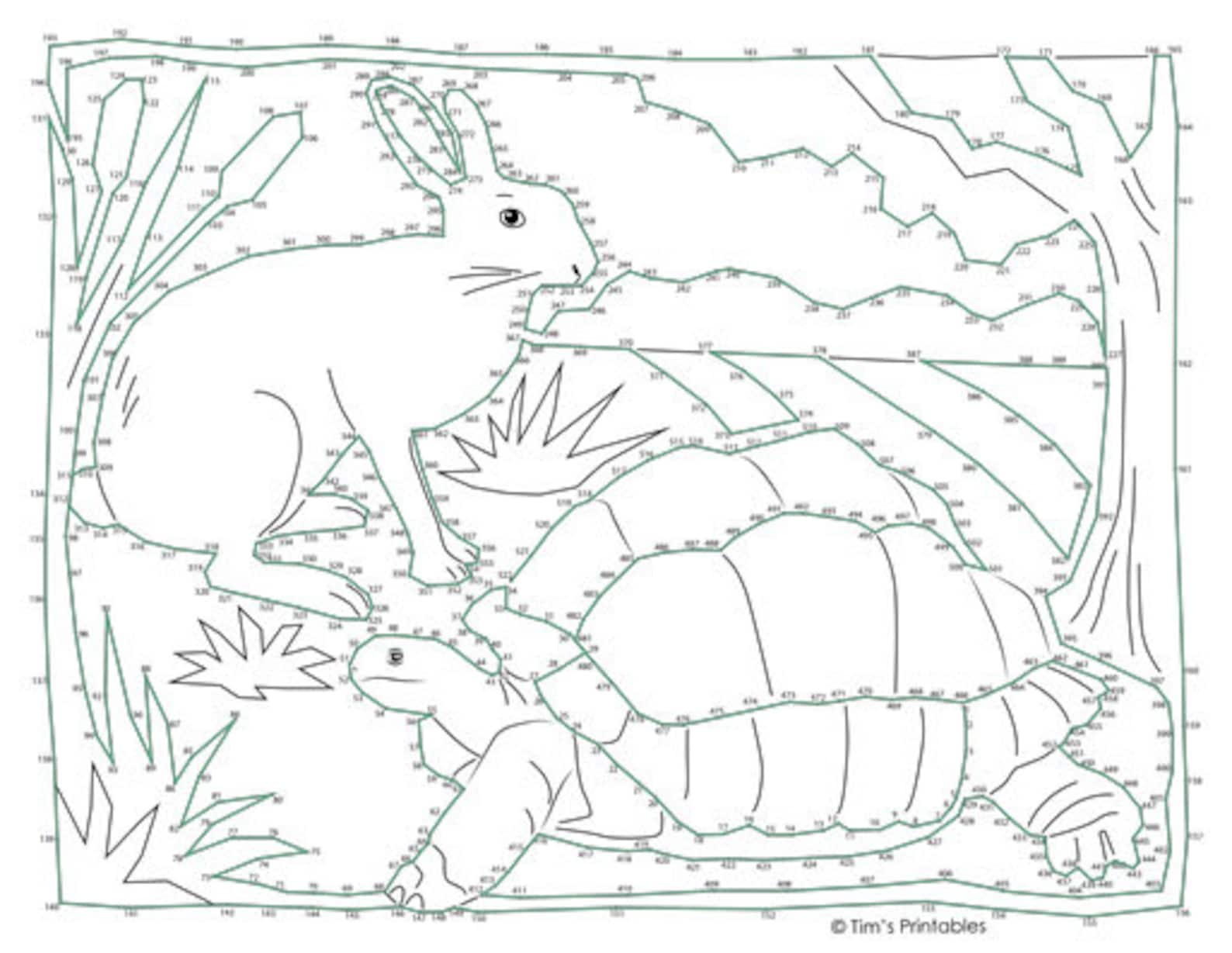 Tortoise and Hare Fable Dot-to-dot / Connect the Dots PDF - Etsy