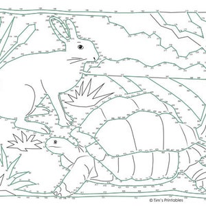 Tortoise and Hare Fable Dot-to-dot / Connect the Dots PDF - Etsy