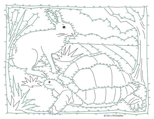 Tortoise and Hare Fable Dot-to-dot / Connect the Dots PDF - Etsy