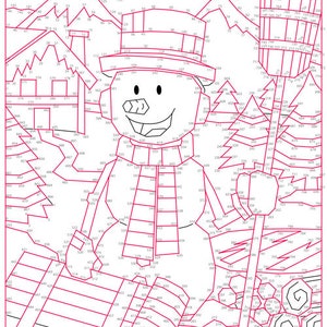 Snowman Dot-to-dot / Connect the Dots Printable - 871 Dots - Etsy