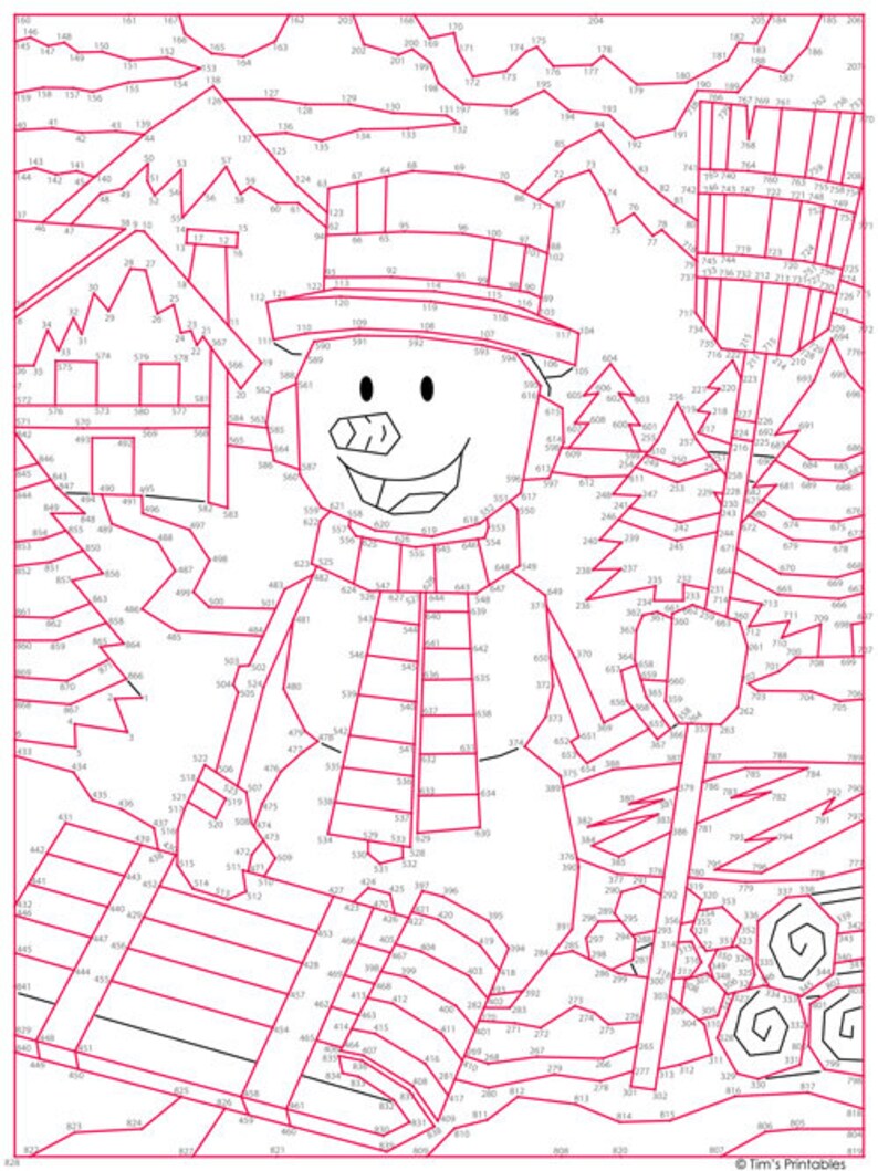 Snowman Dot-to-dot / Connect the Dots Printable - 871 Dots - Etsy Canada