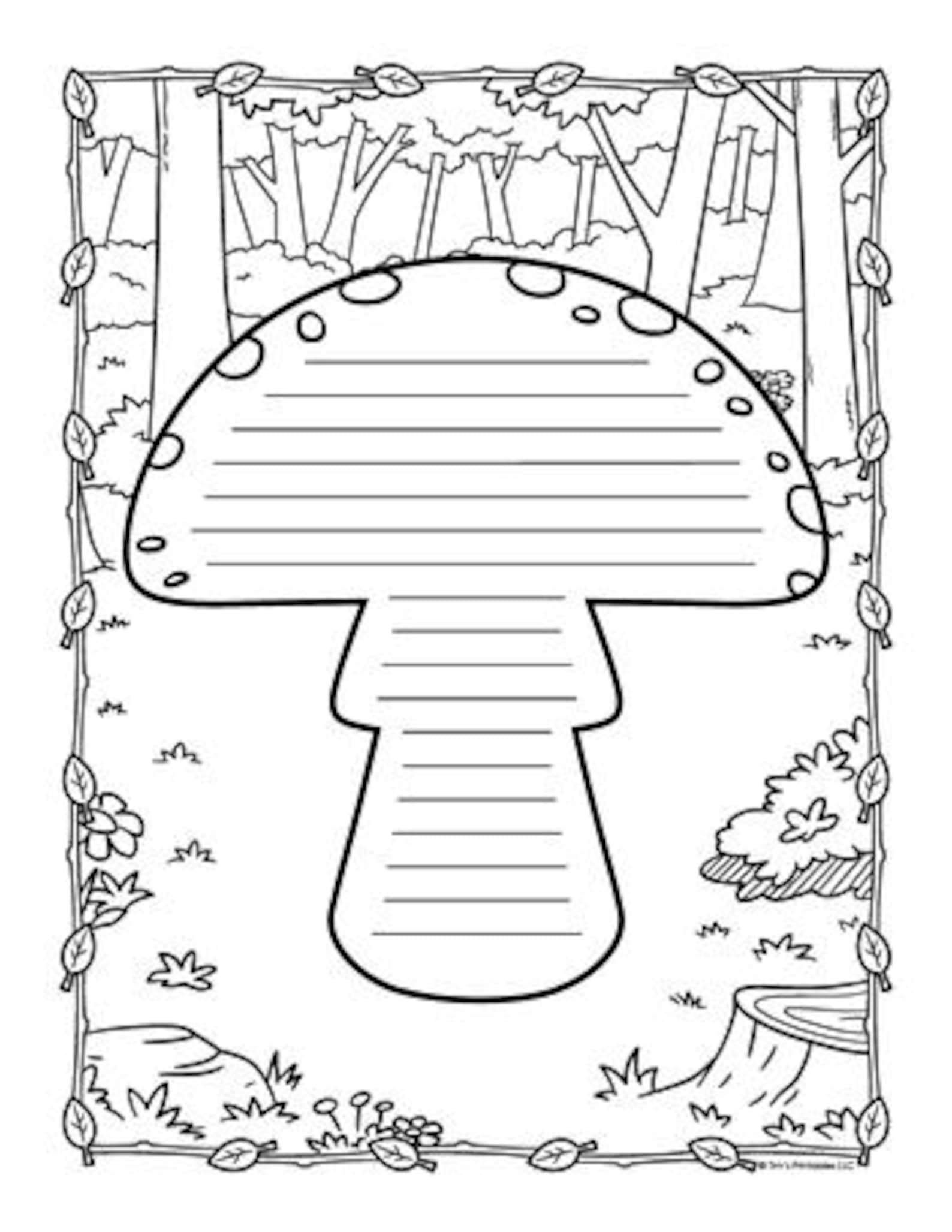 Mushroom Writing Paper Templates - Etsy