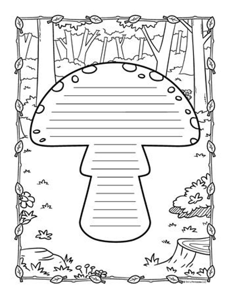 Mushroom Writing Paper Templates - Etsy