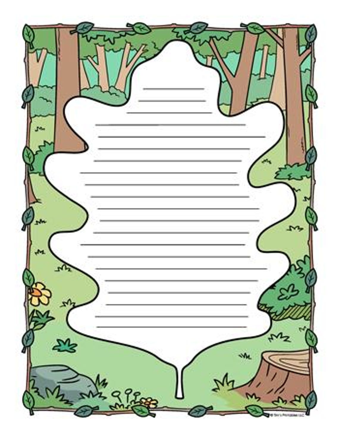 Oak Leaf Writing Paper Templates - Etsy