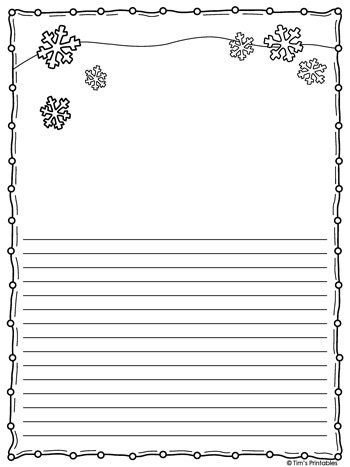 Christmas / Winter Writing Paper Templates - Etsy