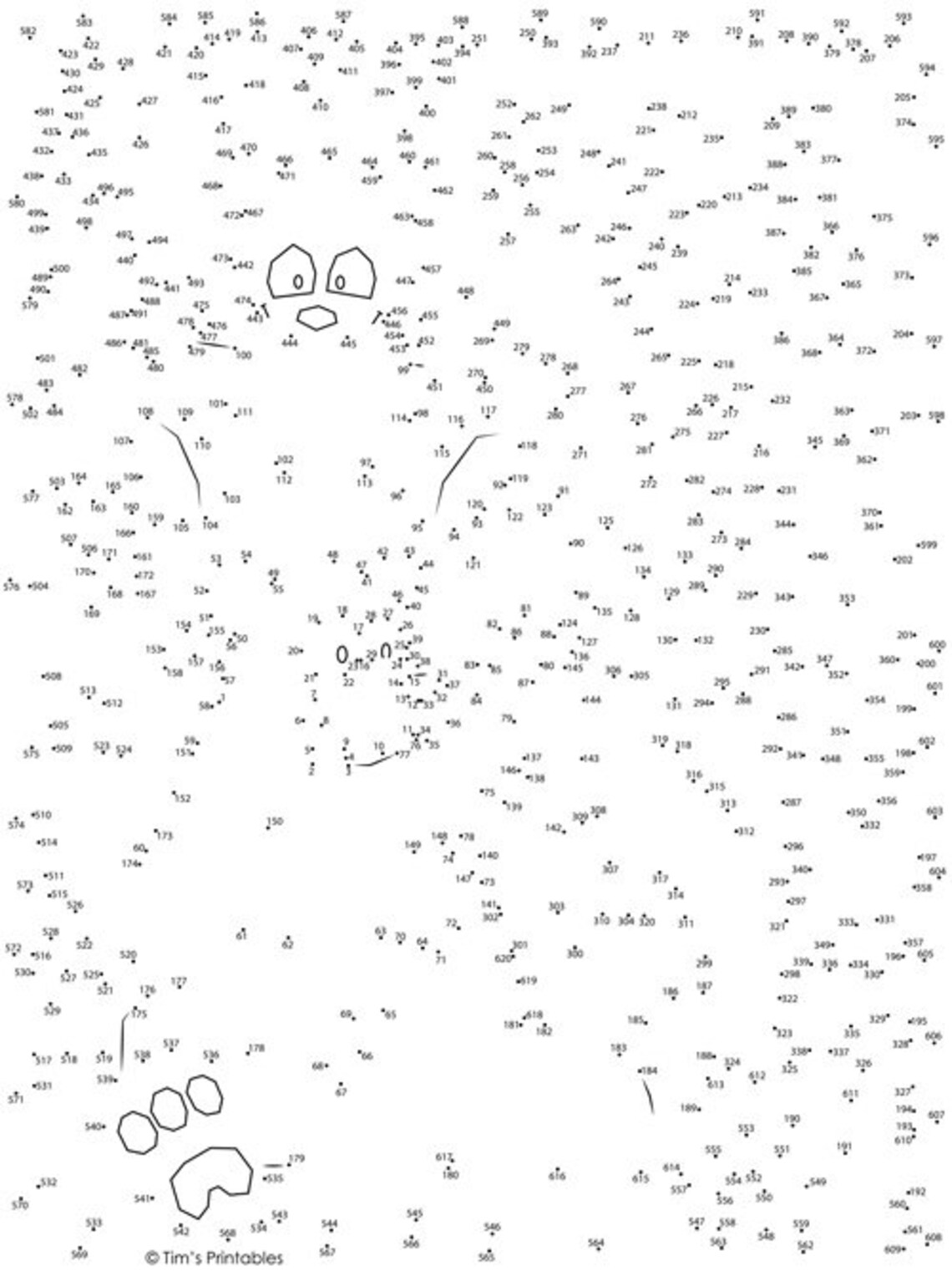 Panda Bear Dot-to-dot / Connect the Dots PDF - 620 Dots - Etsy