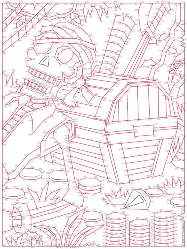 Pirate Treasure Dot-to-dot / Connect the Dots - 1090 Dots - Etsy