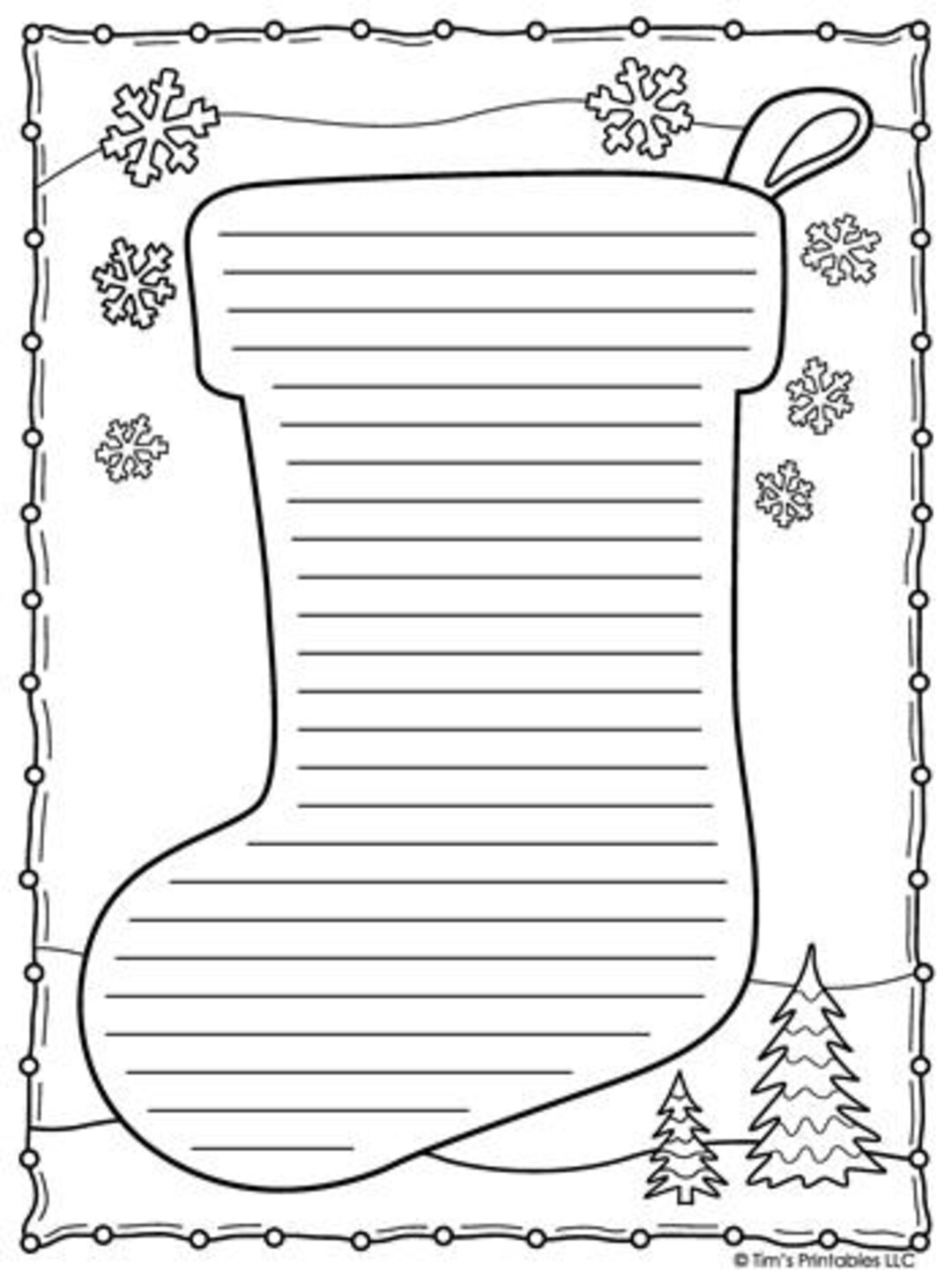 Christmas Stocking Writing Paper Templates - Etsy