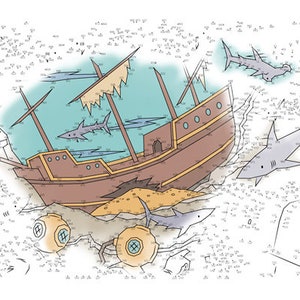 Sunken Treasure Ship (with Sharks & Divers!) Extreme Difficulty Dot-to ...