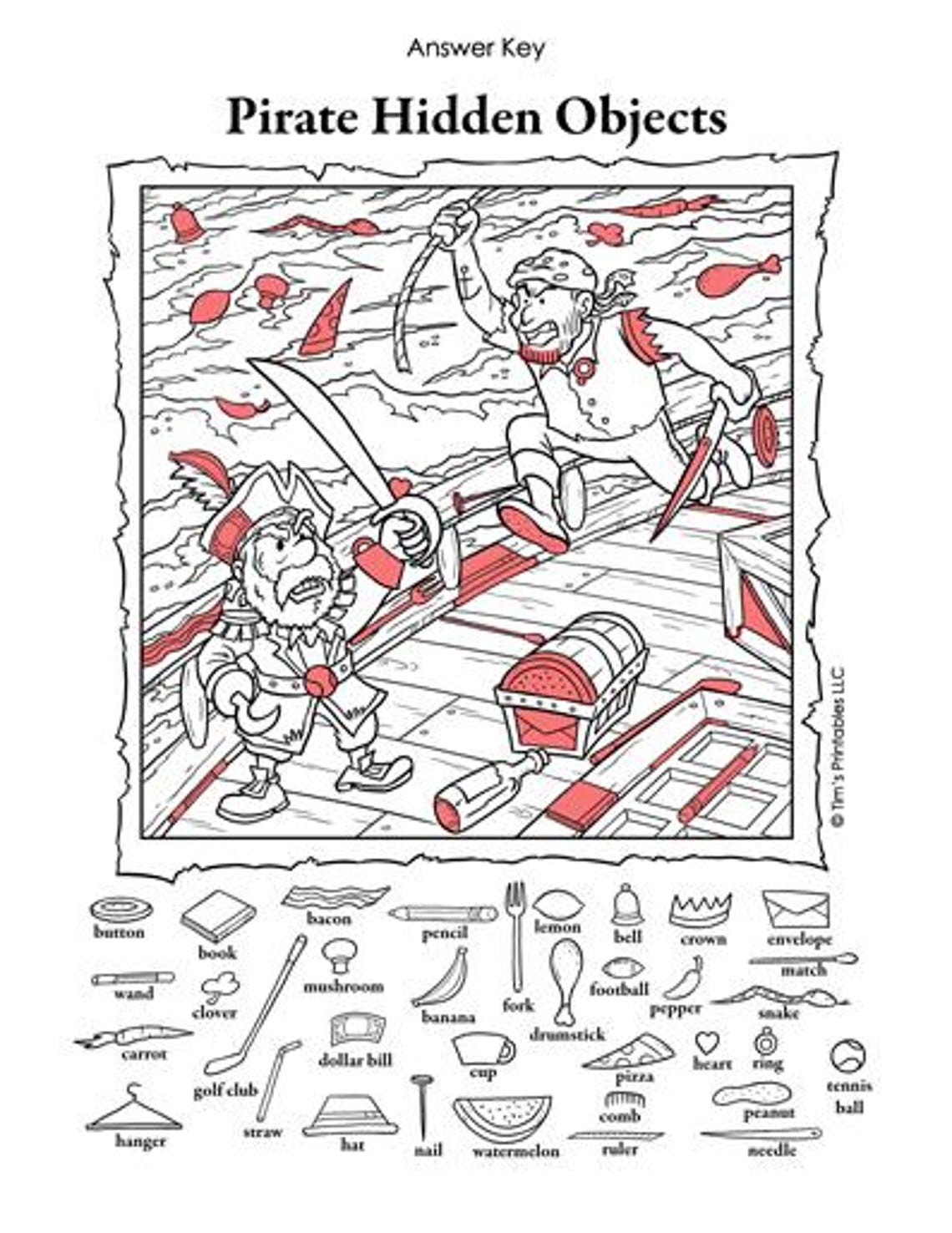 Hidden Objects Puzzle the Pirates - Etsy