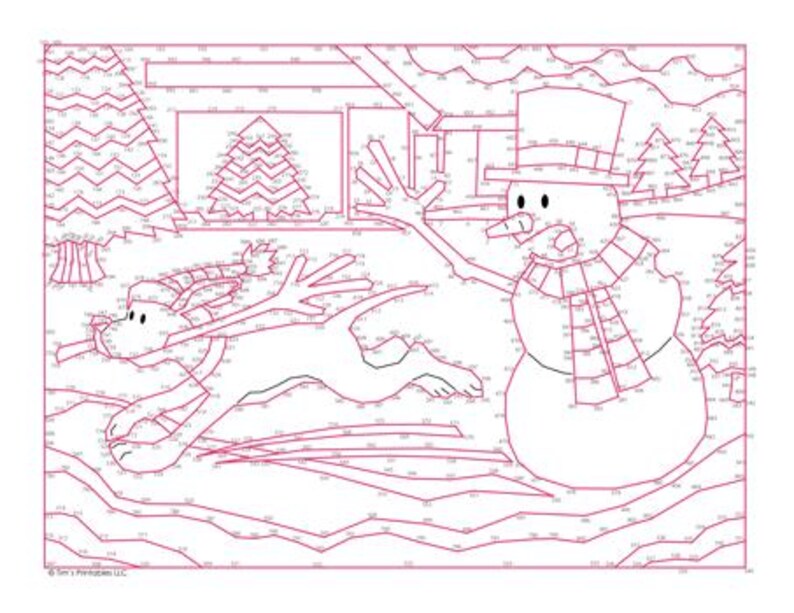 Winter Extreme Difficulty Dot-to-dot / Connect the Dots PDF - Etsy