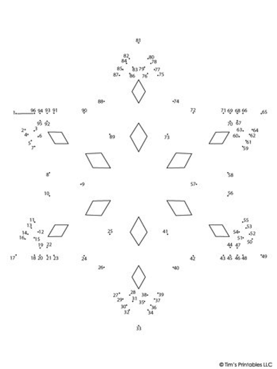 Snowflake Dot-to-dots / Connect the Dots PDF - Etsy