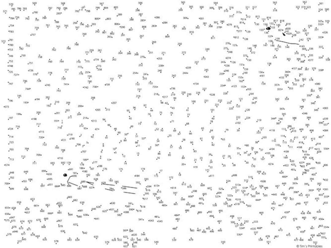 Swan Dot-to-dot / Connect the Dots PDF - 821 Dots - Etsy