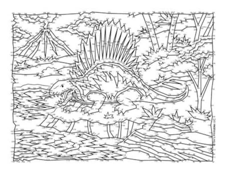 Dimetrodon Extreme Difficulty Dot-to-dot / Connect the Dots PDF - Etsy