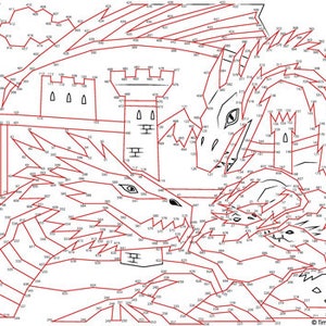 Dragon Family Extreme Difficulty Dot-to-dot / Connect the Dots PDF - Etsy