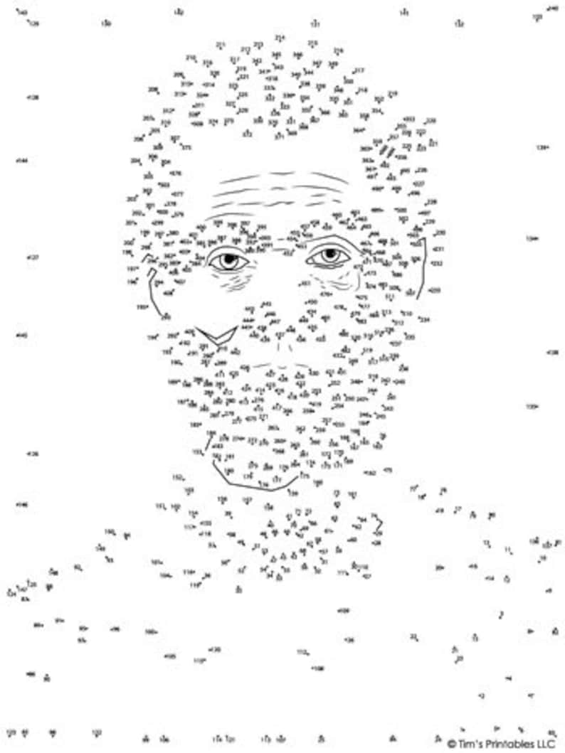Abraham Lincoln Extreme Difficulty Dot-to-dot / Connect the Dots PDF - Etsy