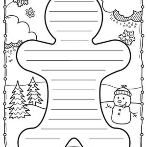 Gingerbread Man Writing Paper Templates - Etsy