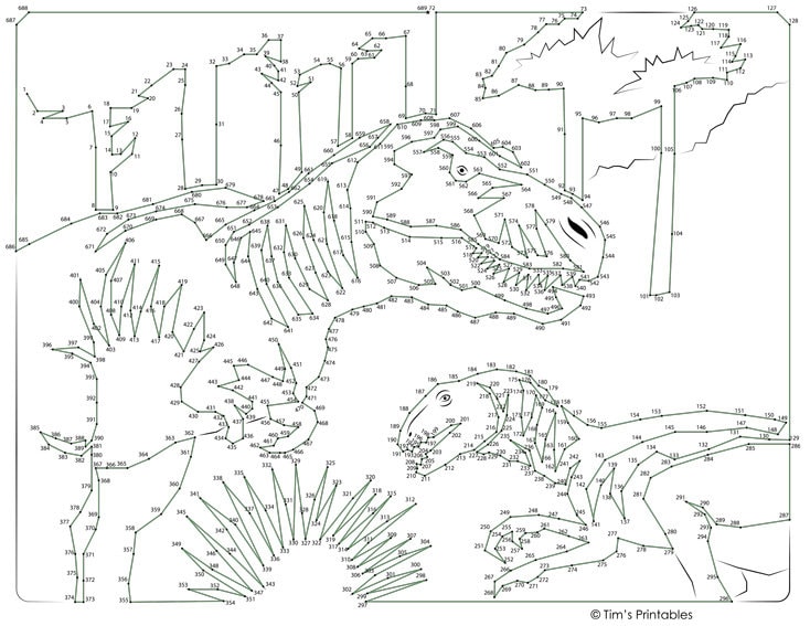 Dinosaur Dot-to-dot / Connect the Dots PDF - Etsy