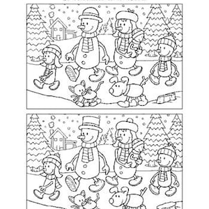 Spot the Difference Printable - the Snowman Family - Etsy
